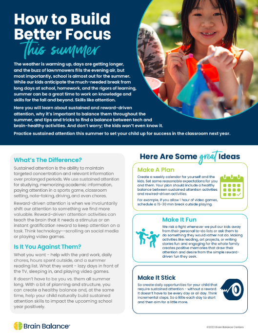 Build Better Focus This Summer - Guide for Parents