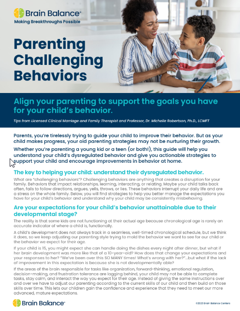 Parenting Challenging Behaviors. Download the Free Guide.